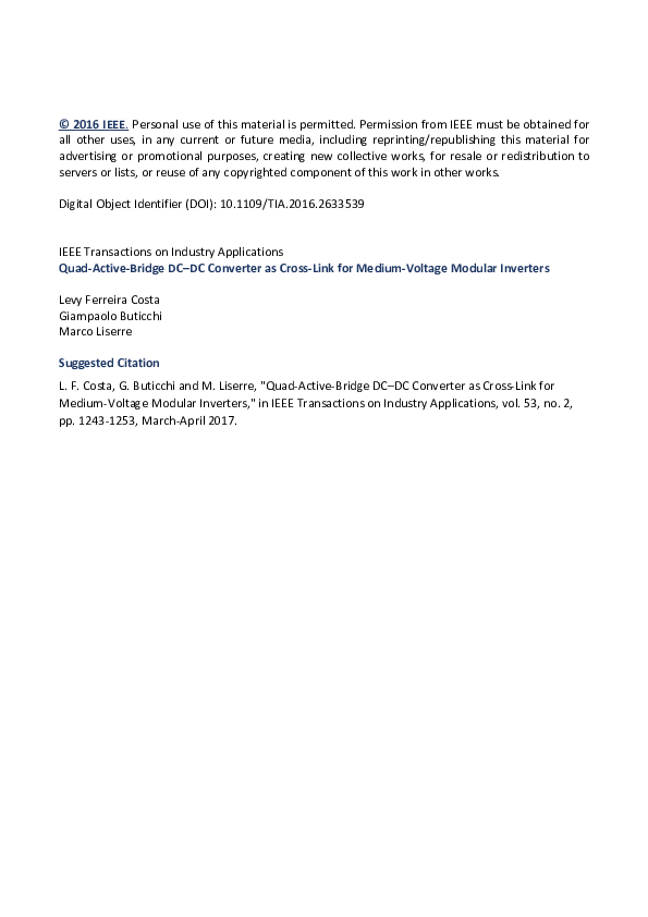 (PDF) Quad-Active-Bridge DC–DC Converter as Cross-Link for Medium ...
