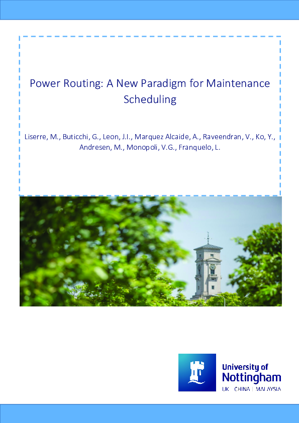 (PDF) Power Routing: A New Paradigm for Maintenance Scheduling