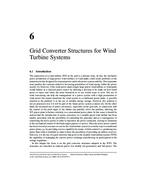 (PDF) Grid Converter Structures for Wind Turbine Systems