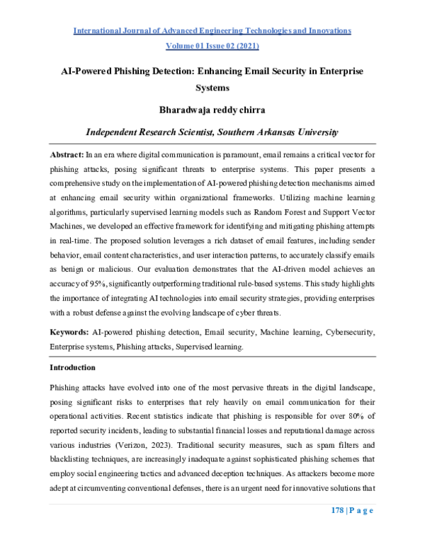 (PDF) AI-Powered Phishing Detection: Enhancing Email Security in ...