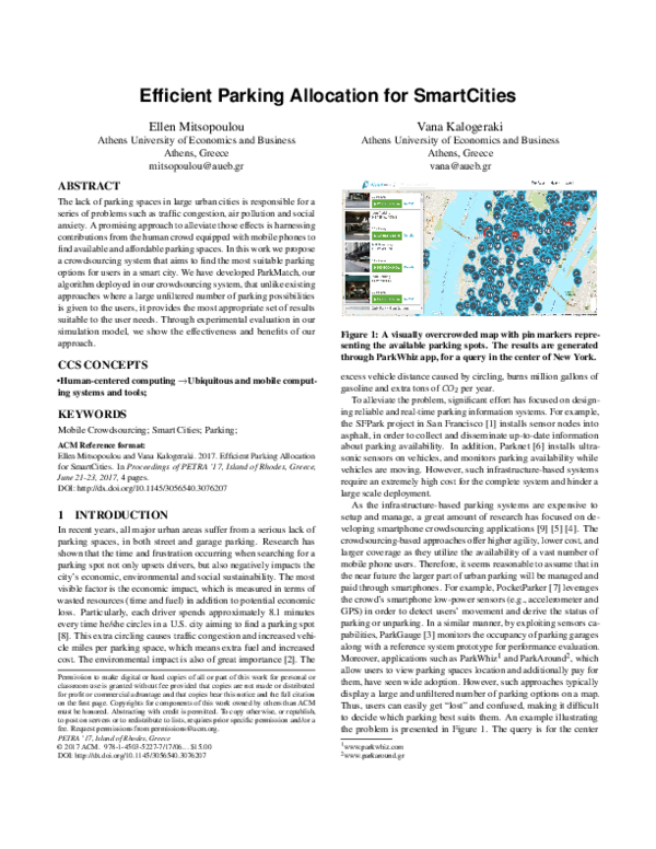 (PDF) Efficient Parking Allocation for SmartCities