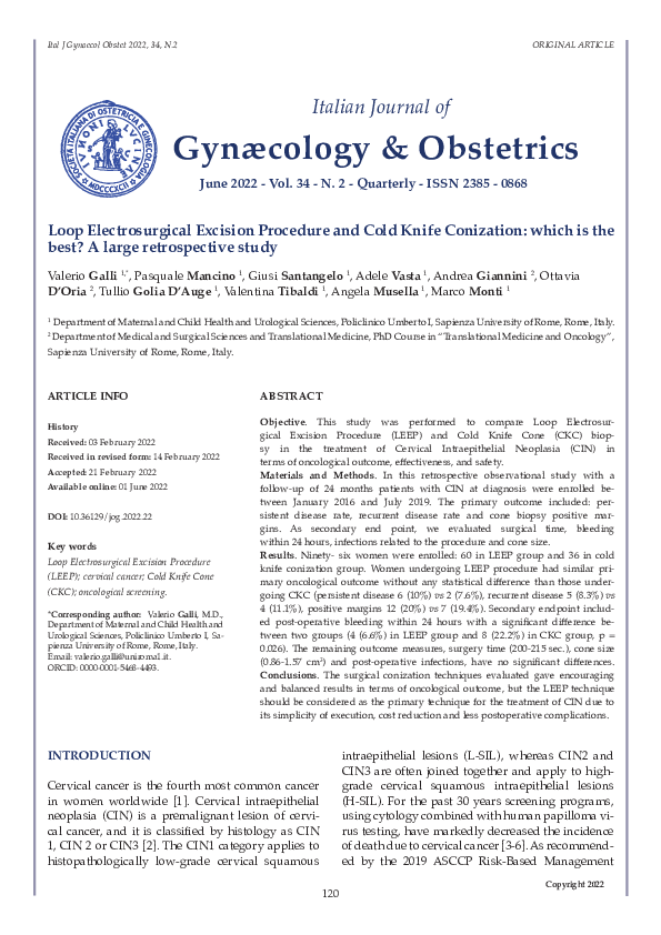 (PDF) Loop Electrosurgical Excision Procedure and Cold Knife Conization ...