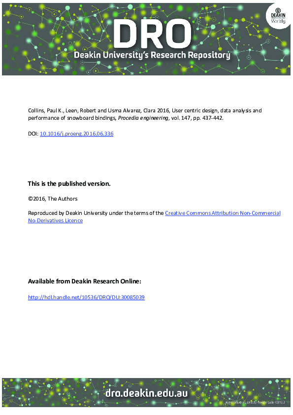 (PDF) User Centric Design, Data Analysis and Performance of Snowboard ...