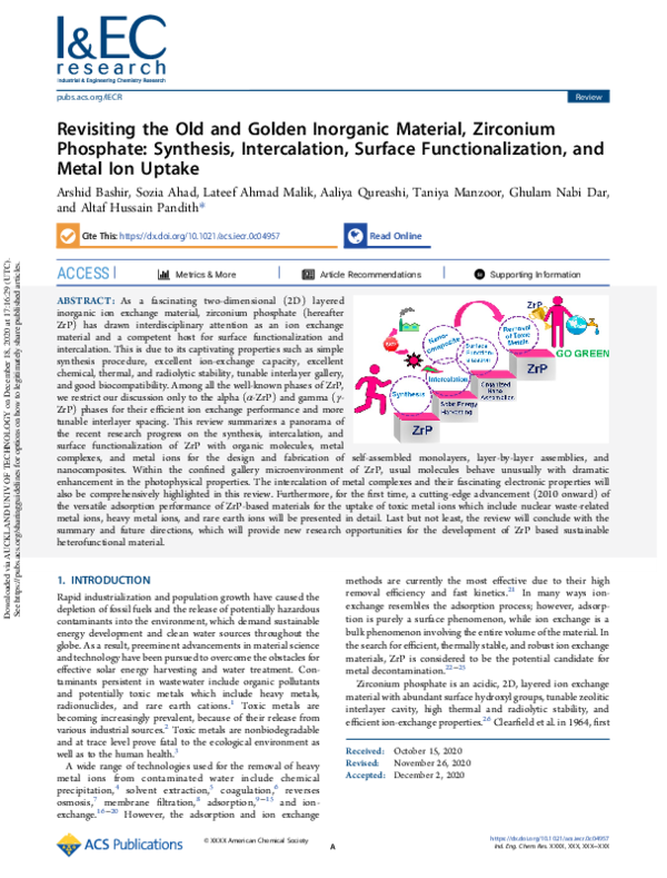 (PDF) Revisiting the Old and Golden Inorganic Material Zirconium Phosphate: Synthesis ...