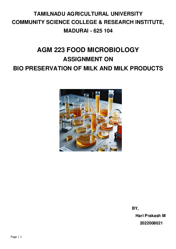 (PDF) BIO PRESERVATION OF MILK AND MILK PRODUCTS