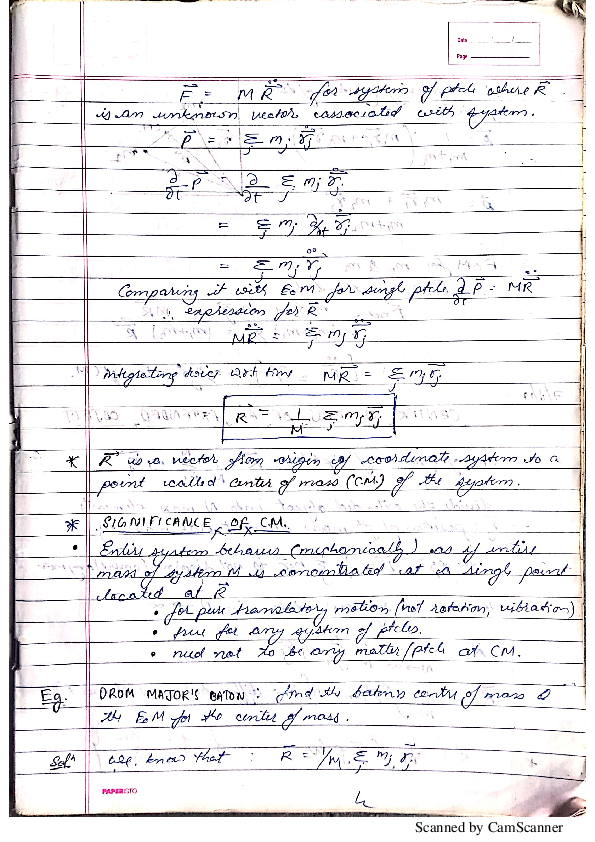 (PDF) Classical Mechanics (Undergraduate handwritten notes)