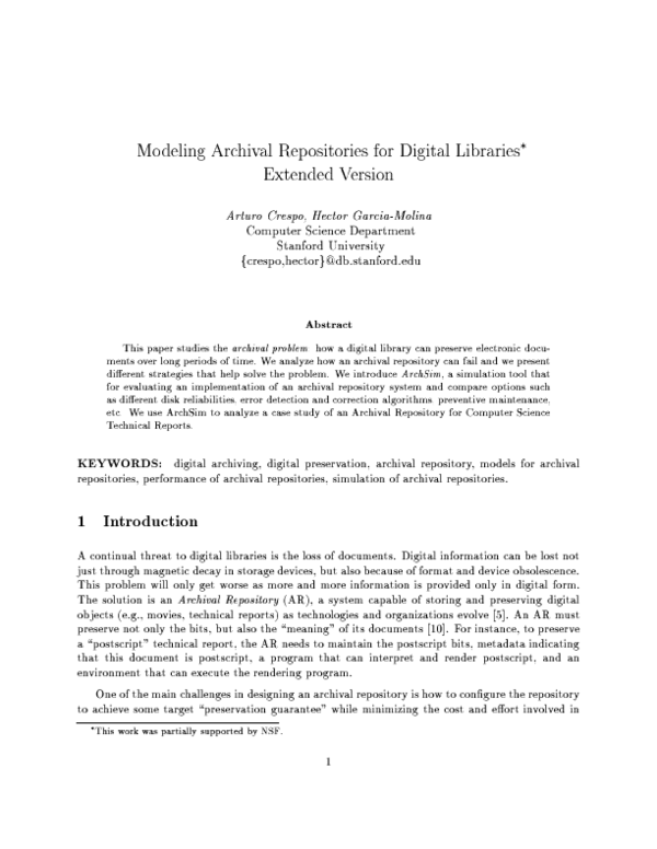 (PDF) Modeling Archival Repositories for Digital Libraries (Extended ...