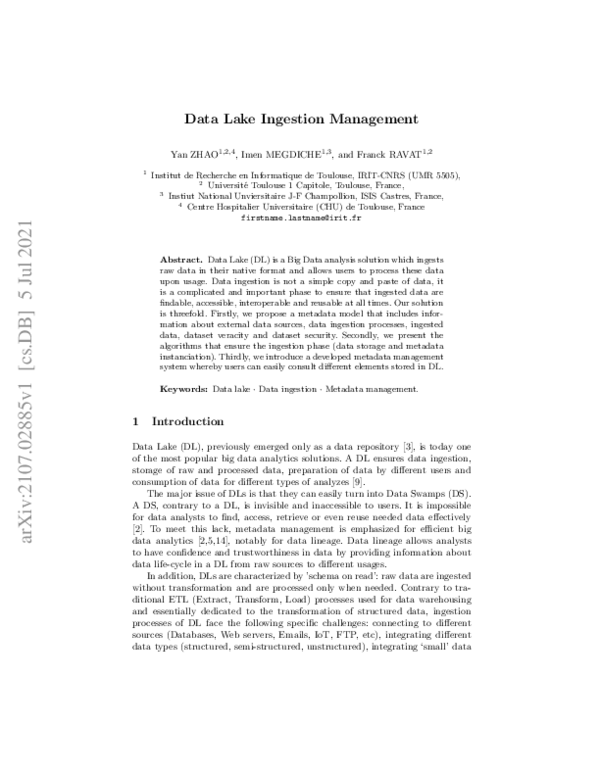 (PDF) Data Lake Ingestion Management