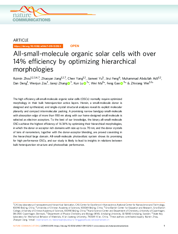 (PDF) Optimizing Morphologies in Organic Solar Cells