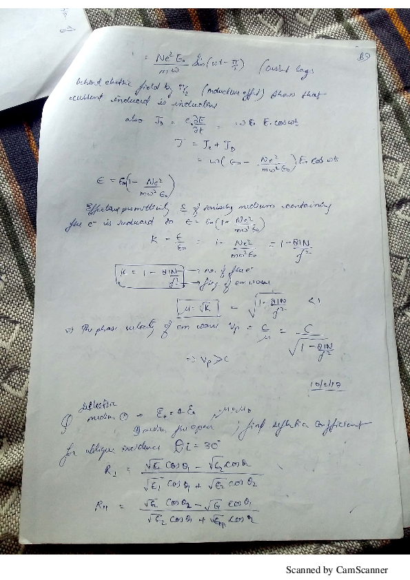 (PDF) Electromagnetic Theory (undergraduate handwritten notes) {part 2}
