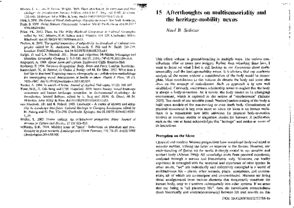 (PDF) Afterthoughts on multisensoriality and the heritage-mobility nexus