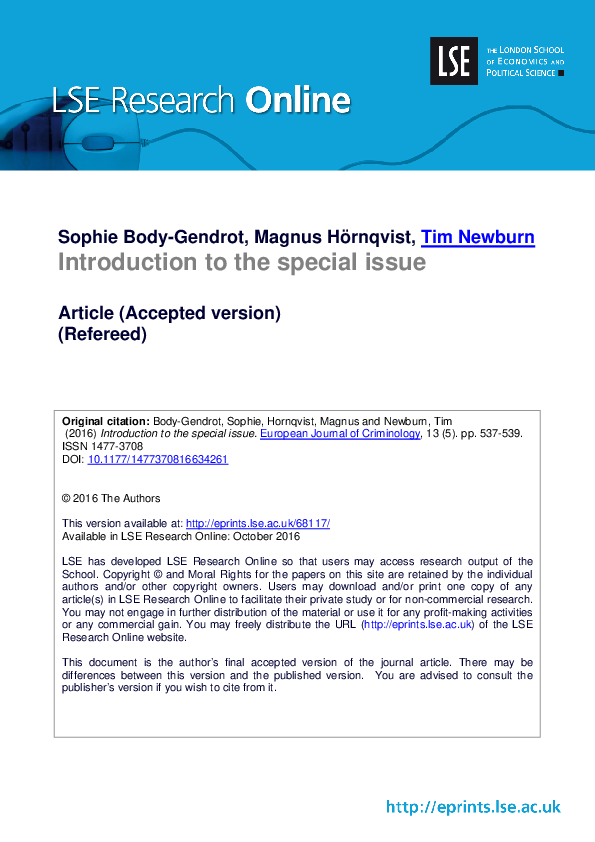 (PDF) Introduction to the special issue