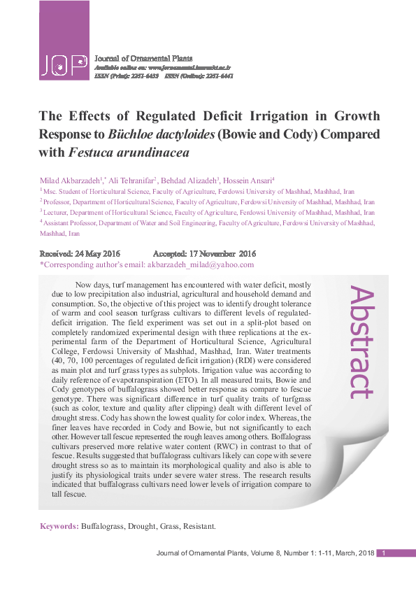 (PDF) The Effects of Regulated Deficit Irrigation in Growth Response to ...
