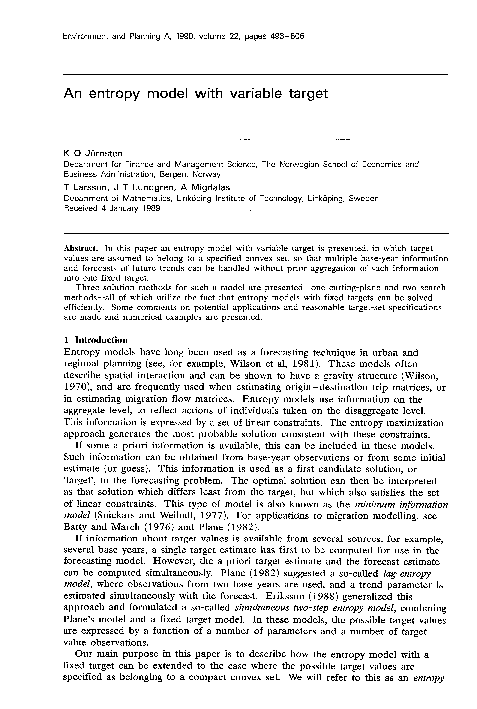 (PDF) An entropy model with variable target