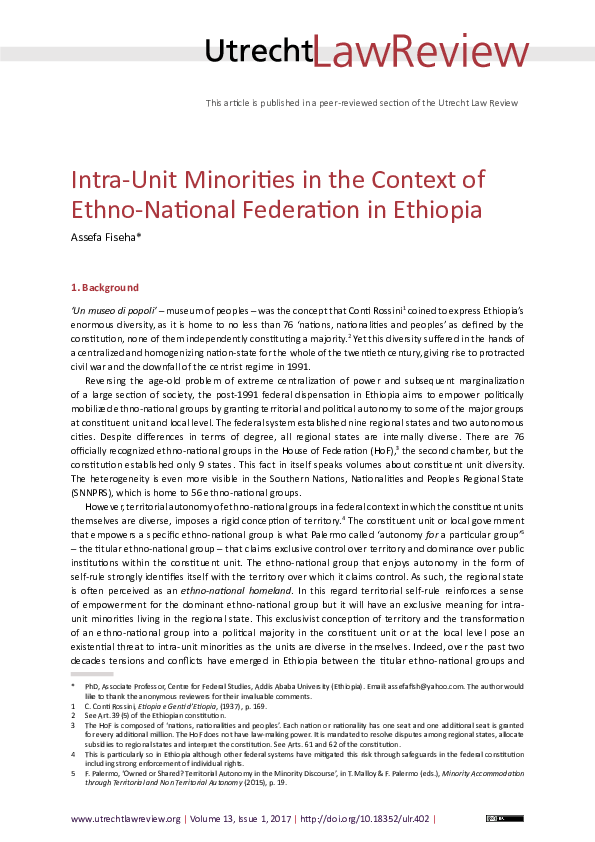 (PDF) Intra-Unit Minorities in the Context of Ethno-National Federation ...