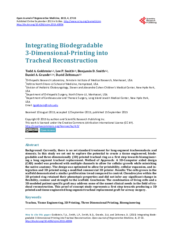 (PDF) Integrating Biodegradable 3-Dimensional-Printing into Tracheal Reconstruction | Daniel ...