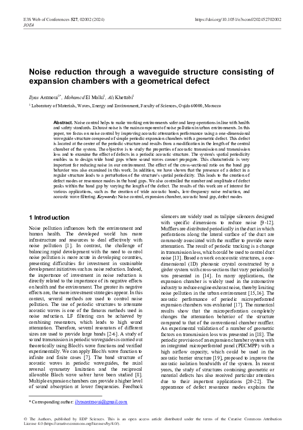 (PDF) Waveguide Noise Reduction with Geometric Defects