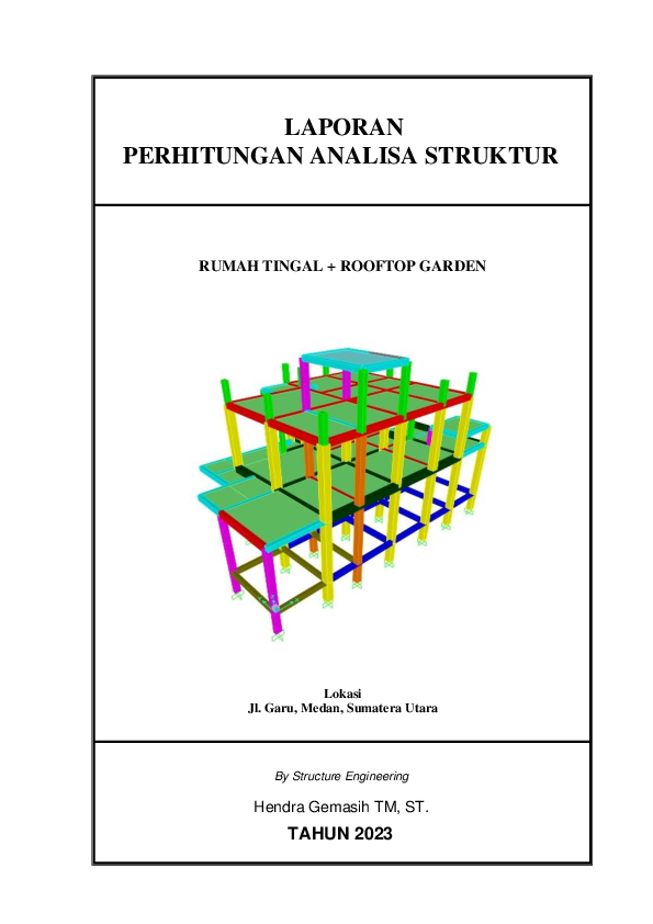(PDF) Laporan Perhitungan Analisa Struktur Bangunan 3 Lantai + Rooftop ...