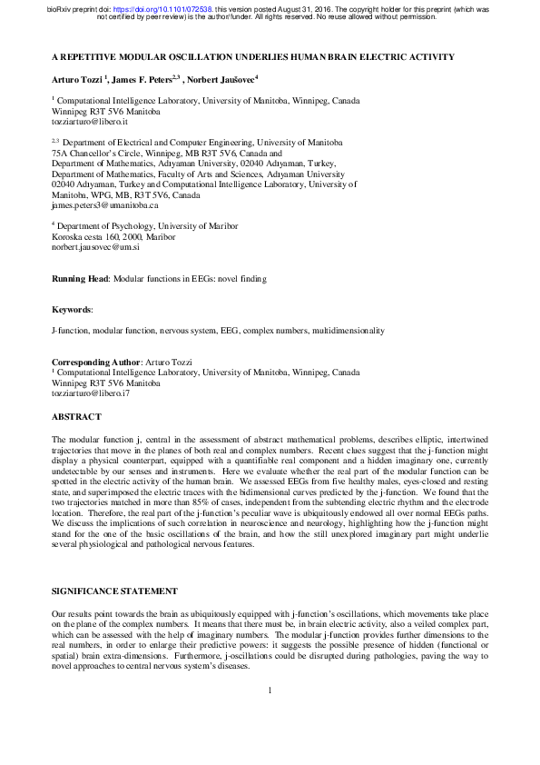 (PDF) A Repetitive Modular Oscillation Underlies Human Brain Electric ...