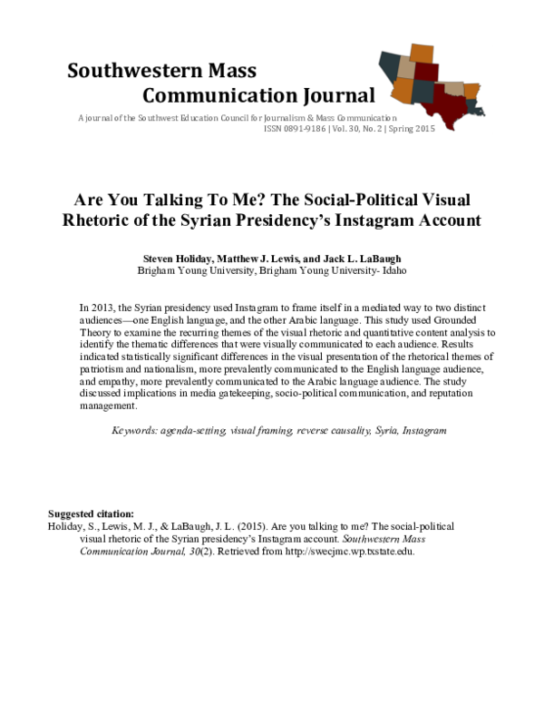 (PDF) Are You Talking To Me? The Social-Political Visual Rhetoric of ...