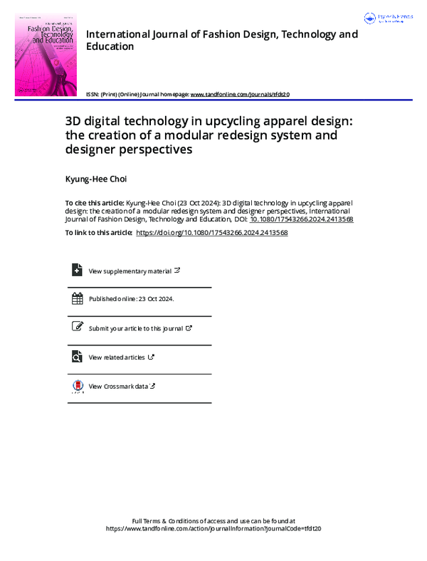 (PDF) 3D digital technology in upcycling apparel design: the creation ...