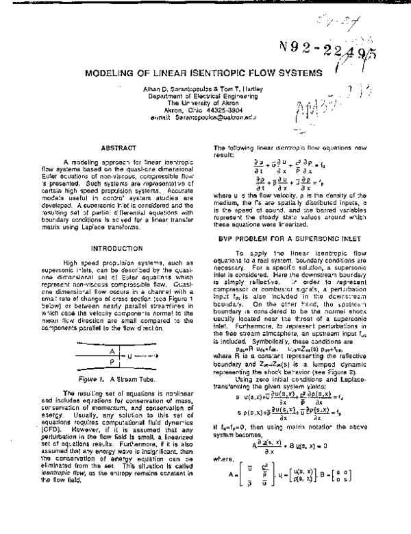 (PDF) Modeling of linear isentropic flow systems | Athanasios D Sarantopoulos - Academia.edu
