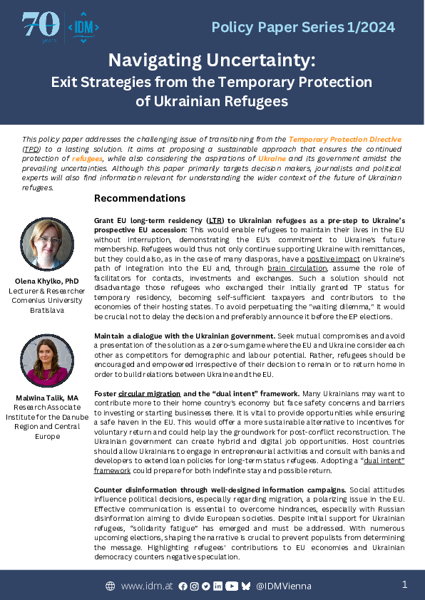 (PDF) Exit Strategies from the Temporary Protection of Ukrainian ...