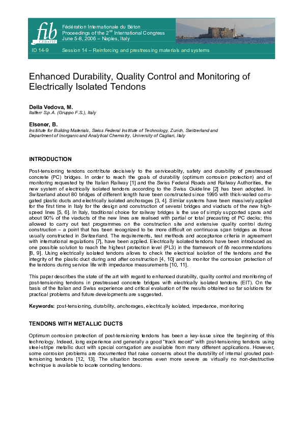 (PDF) Enhanced Durability, Quality Control and Monitoring of ...