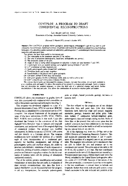 (PDF) CONTPLOT: A program to draft continental reconstructions