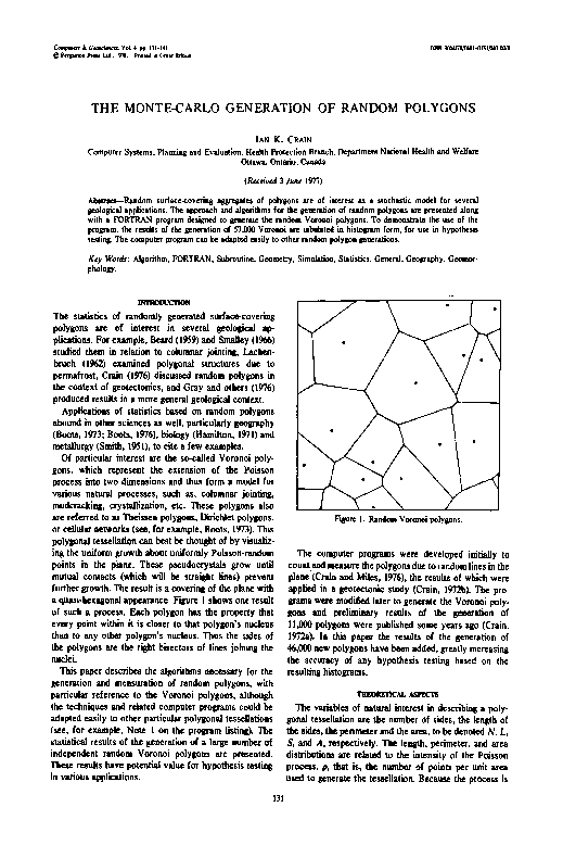 (PDF) The Monte-Carlo generation of random polygons