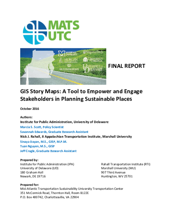 (PDF) GIS Story Maps: A Tool to Empower and Engage Stakeholders in ...