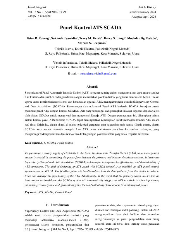 (PDF) Panel Kontrol ATS SCADA