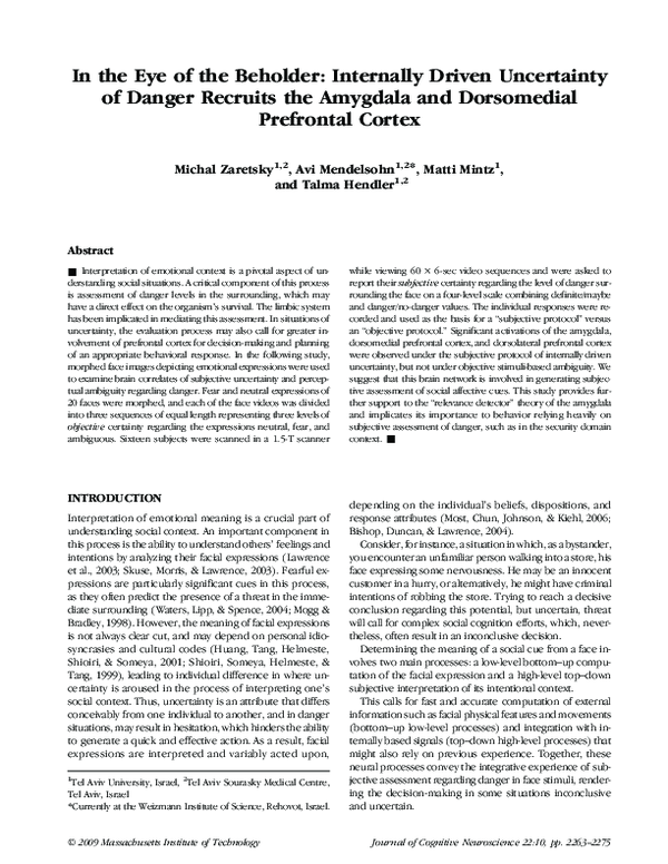 (PDF) In the Eye of the Beholder: Internally Driven Uncertainty of ...