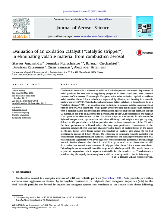 (PDF) Evaluation of an oxidation catalyst (“catalytic stripper”) in ...