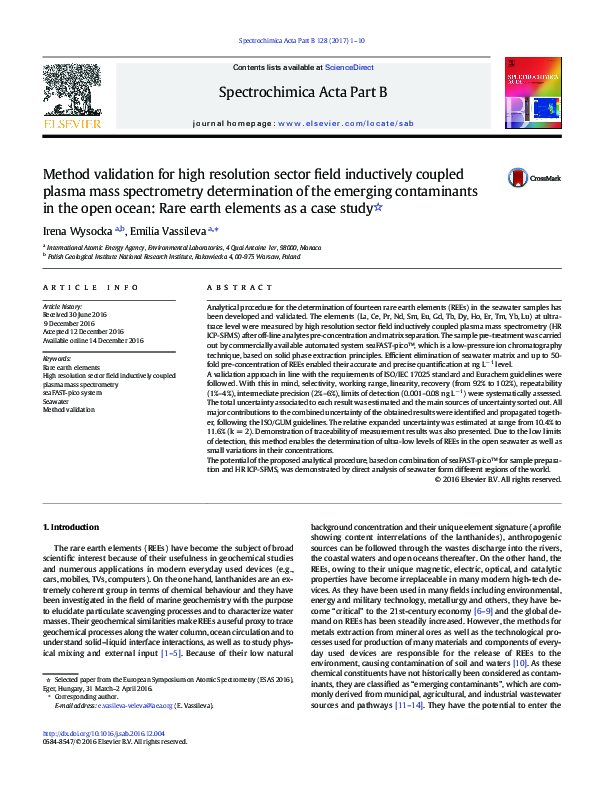 (PDF) Method validation for high resolution sector field inductively ...
