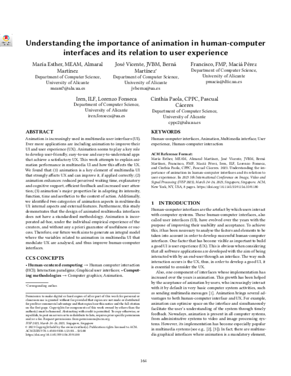 (PDF) Understanding the importance of animation in human-computer ...