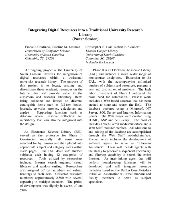 (PDF) Integrating digital resources into a traditional university ...