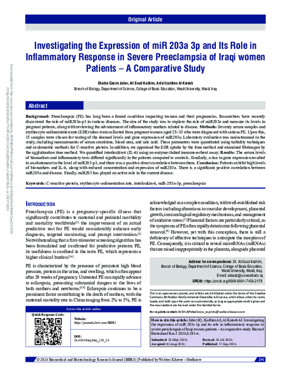 (PDF) Investigating the Expression of miR 203a 3p and Its Role in ...