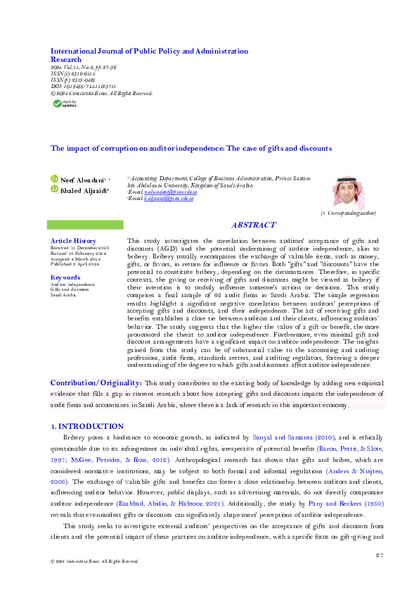 (PDF) The impact of corruption on auditor independence: The case of ...