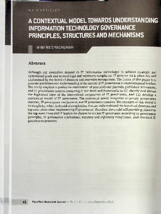 (PDF) The contextual model towards understanding information technology ...
