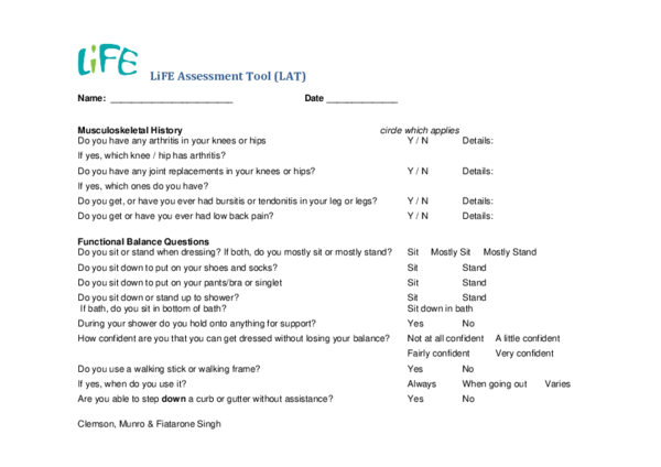 (PDF) LiFE Assessment Tool
