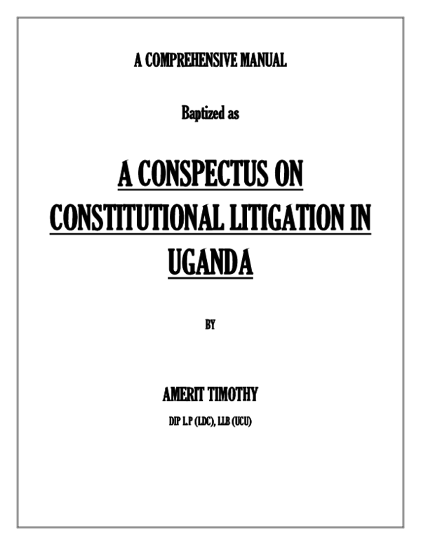 (PDF) A Conspectus on Constitutional Litigation in Uganda
