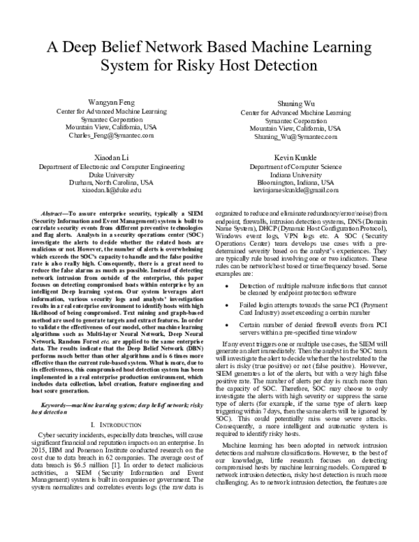 (PDF) A Deep Belief Network Based Machine Learning System for Risky ...