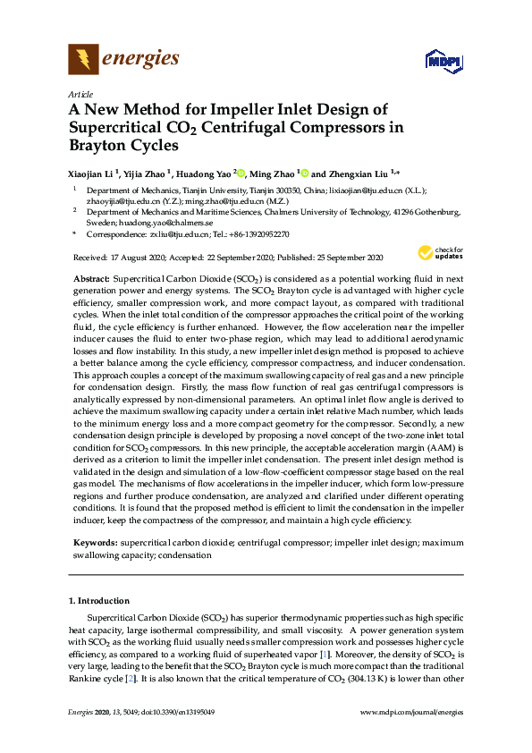 (PDF) A New Method for Impeller Inlet Design of Supercritical CO2 ...