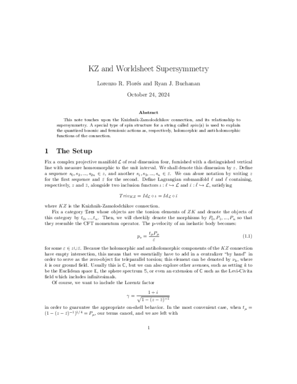 (PDF) KZ and Worldsheet Supersymmetry