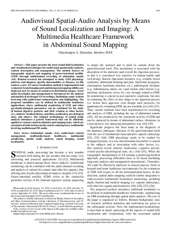 (PDF) Audiovisual Spatial-Audio Analysis by Means of Sound Localization and Imaging: A ...
