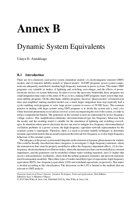 (PDF) Dynamic System Equivalents