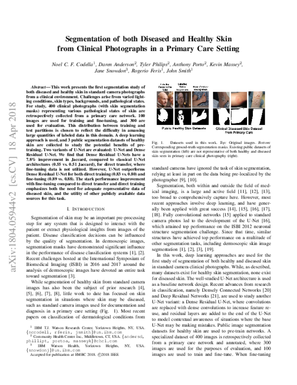 (PDF) Segmentation of Both Diseased and Healthy Skin From Clinical ...
