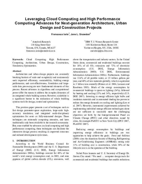 Leveraging cloud computing and high performance computing advances for ...