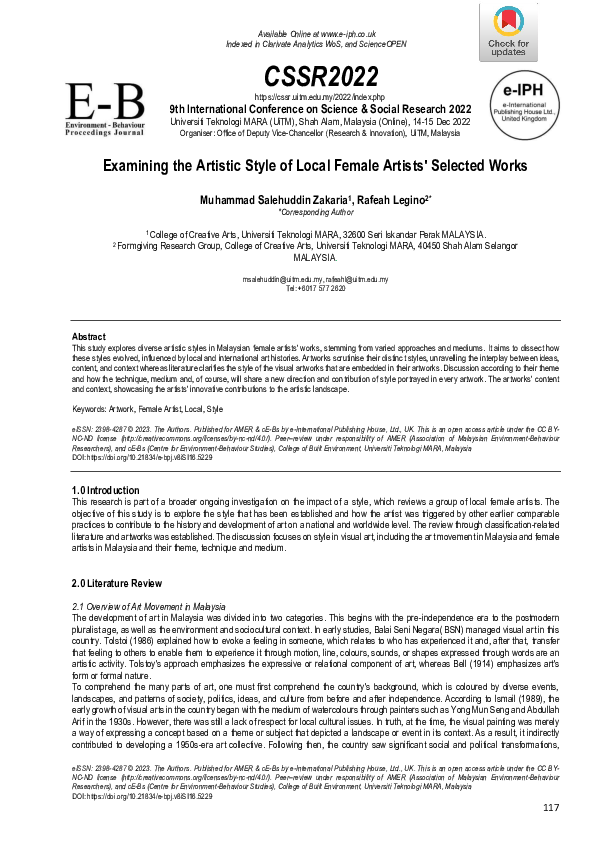 (PDF) Examining the Artistic Style of Local Female Artists' Selected Works